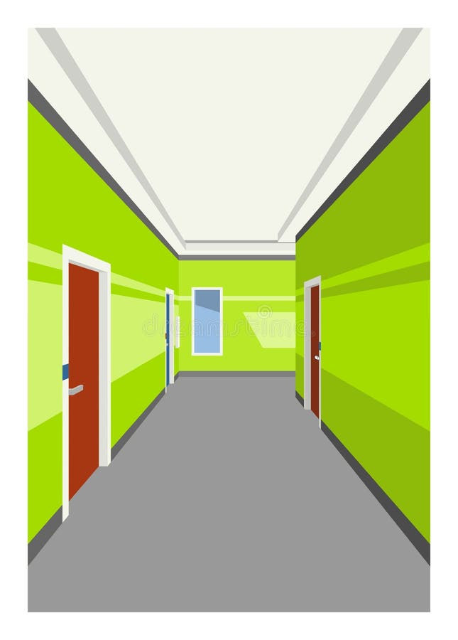 Hotel Corridor. Simple Flat Illustration Stock Vector - Illustration of ...