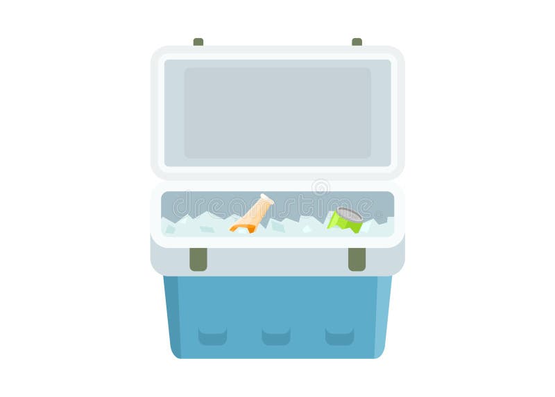Icebox with Soft Drinks. Simple Flat Illustration Stock Vector ...
