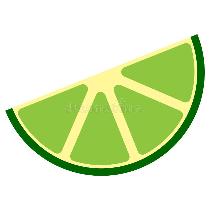 Simple Flat Illustration of Lime Slice. Stock Vector - Illustration of ...