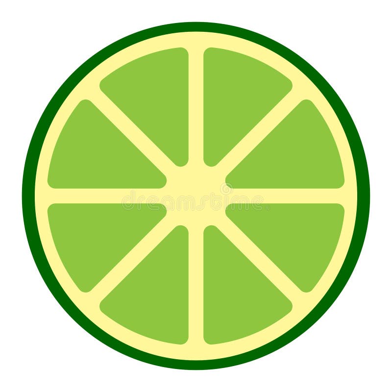 Simple Flat Illustration of Lime Slice. Stock Vector - Illustration of ...
