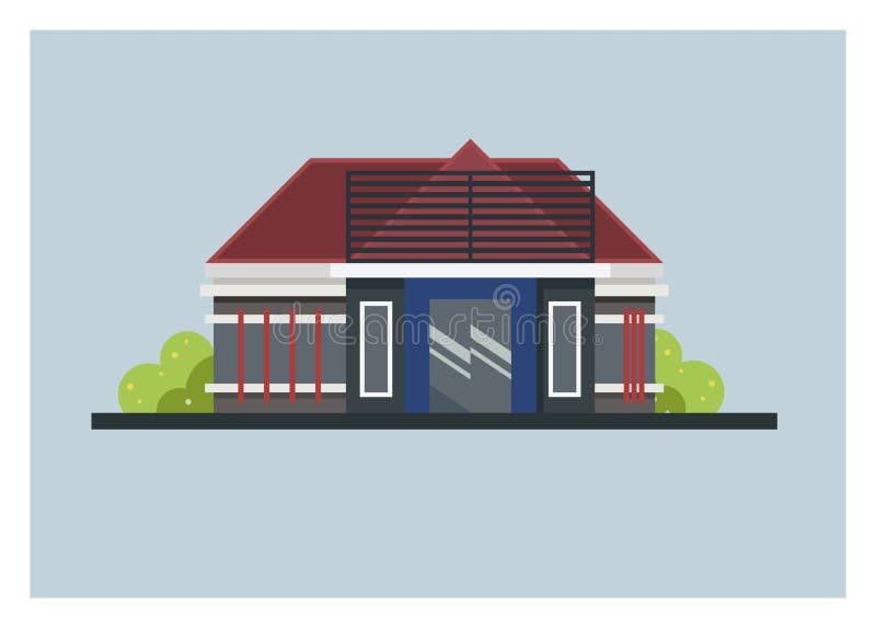 Multi Purpose Building. Simple Flat Illustration. Stock Vector ...