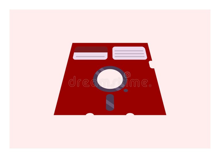 Old Computer Floppy Disk. Simple Flat Illustration in Perspective View ...