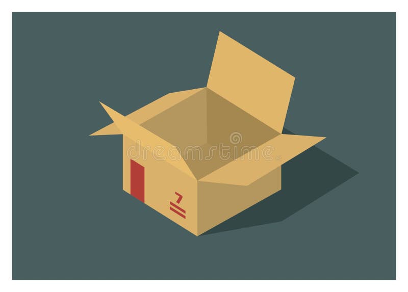 Opened Paper Box. Simple Flat Illustration. Stock Vector - Illustration ...