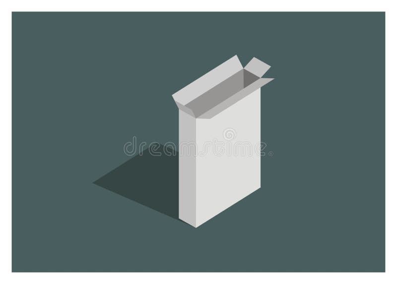 Opened/unboxed Standing Thin Paper Box. Simple Flat Illustration Stock ...