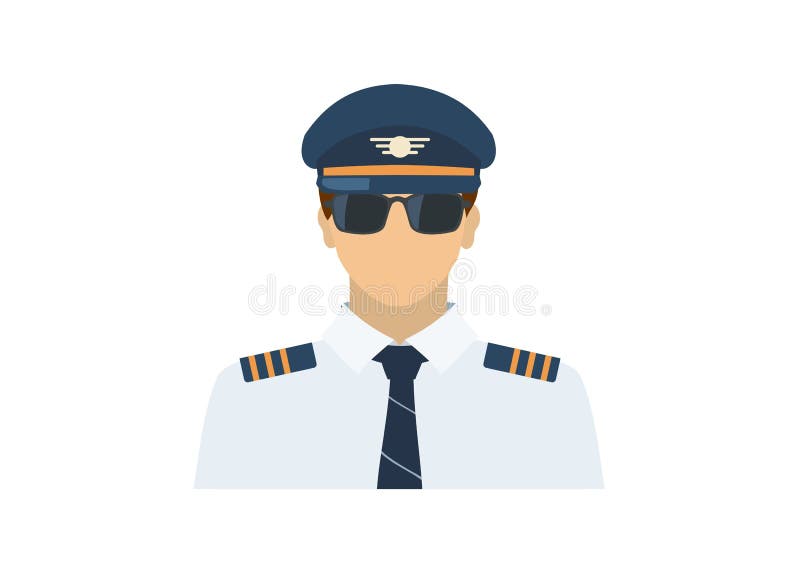 Pilot Figure. Simple Flat Illustration. Stock Vector - Illustration of ...