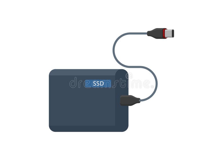 Portable SSD. Solid State Drive. Simple Flat Illustration. Stock Vector ...