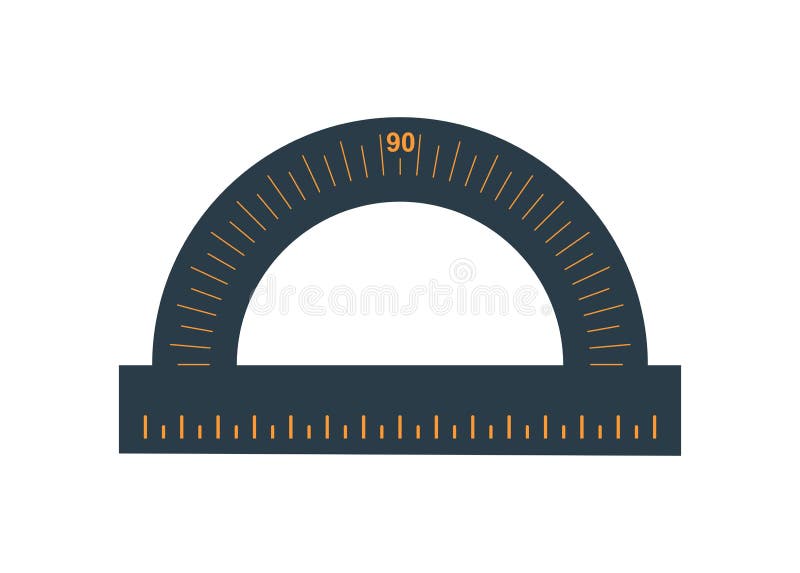 Protractor Ruler. Simple Flat Illustration. Stock Vector - Illustration ...