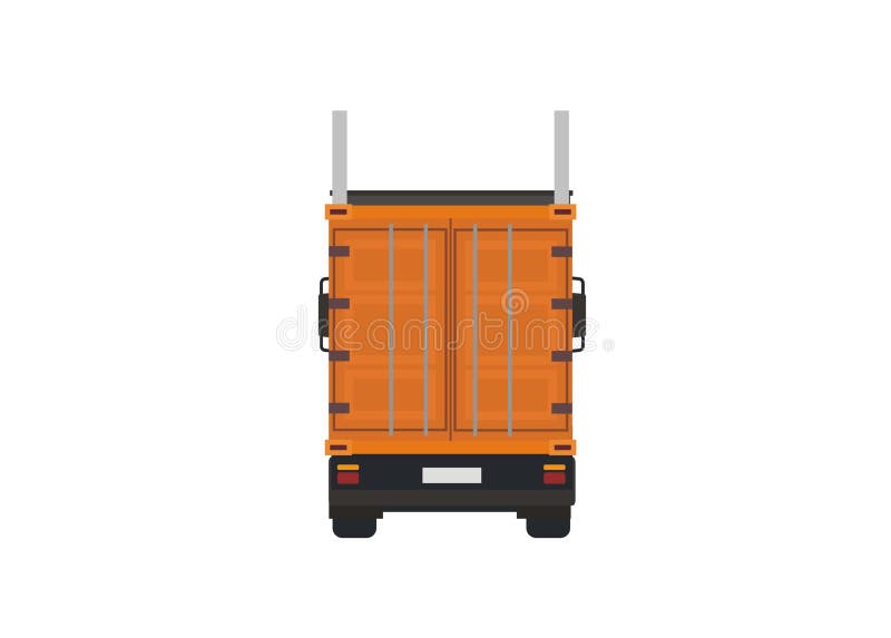 Rear View of a Container Truck. Simple Flat Illustration. Stock Vector ...