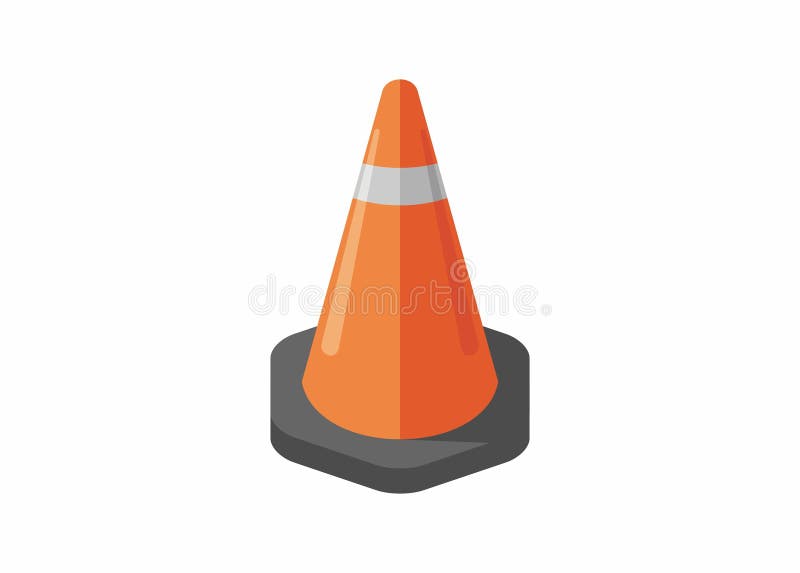 Safety Cone with Hexagonal Base. Simple Flat Illustration in Isometric ...