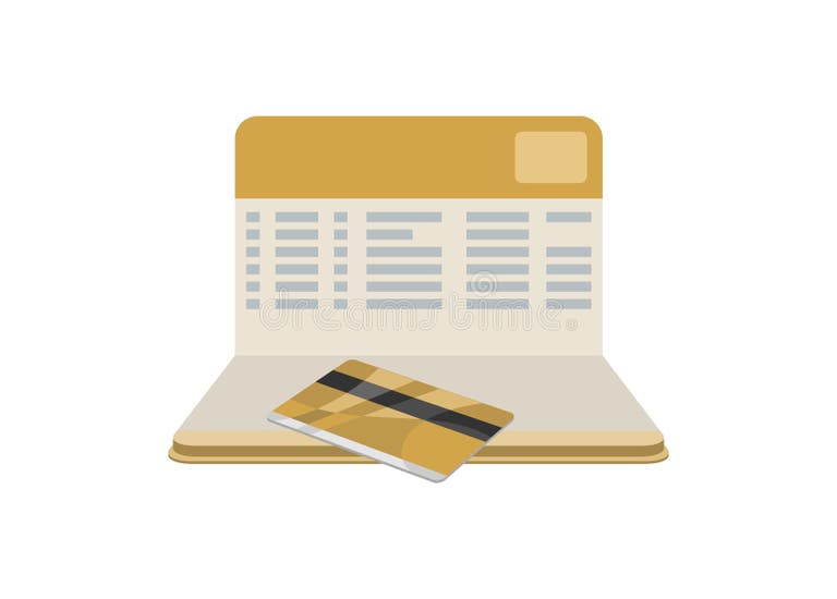 Saving Book and ATM Card. Simple Flat Illustration Stock Vector ...