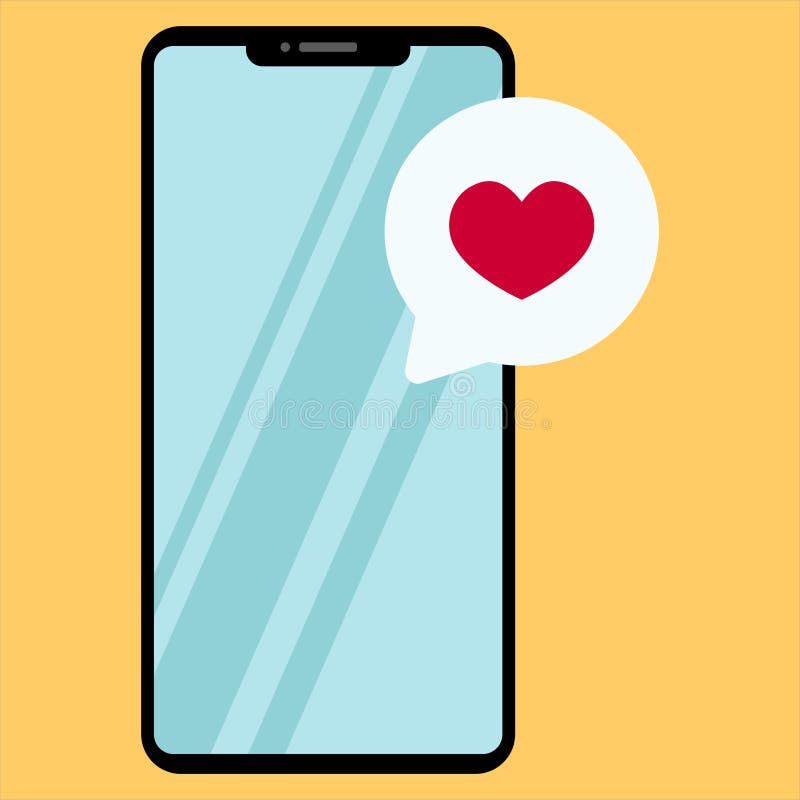 Simple Flat Illustration of Smartphone. Love Message Stock Vector ...
