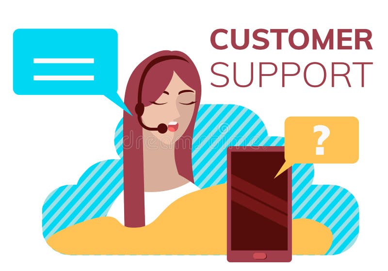 Simple Flat Illustration of a Support Service Concept. Stock Vector ...
