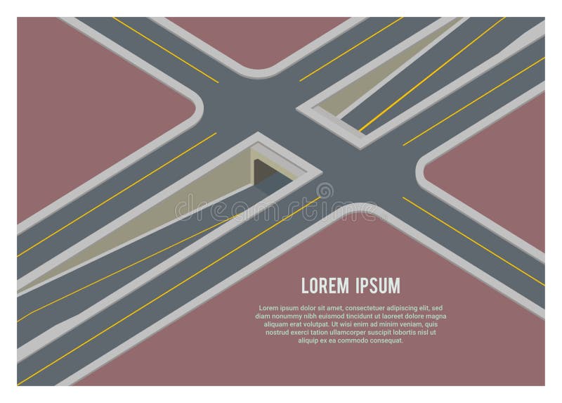 Underpass Crossroad. Simple Flat Illustration. Stock Vector ...