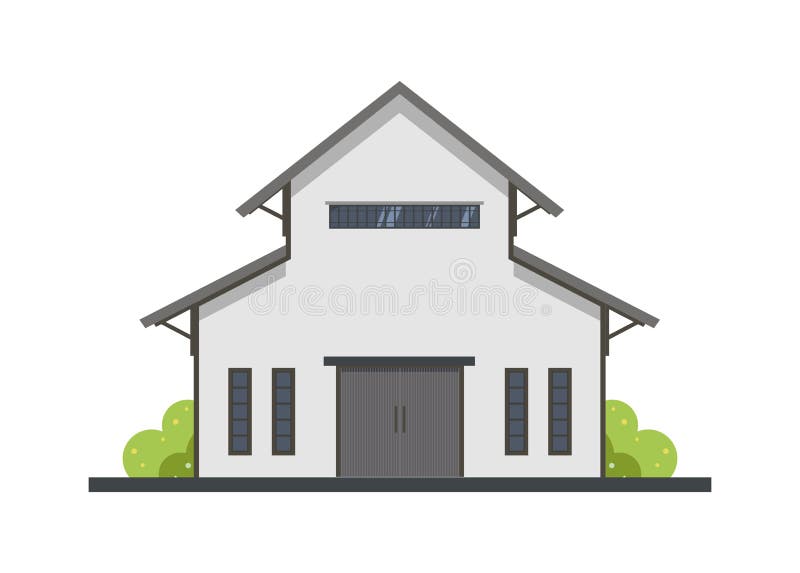 Warehouse Building. Front View. Simple Flat Illustration Stock Vector ...