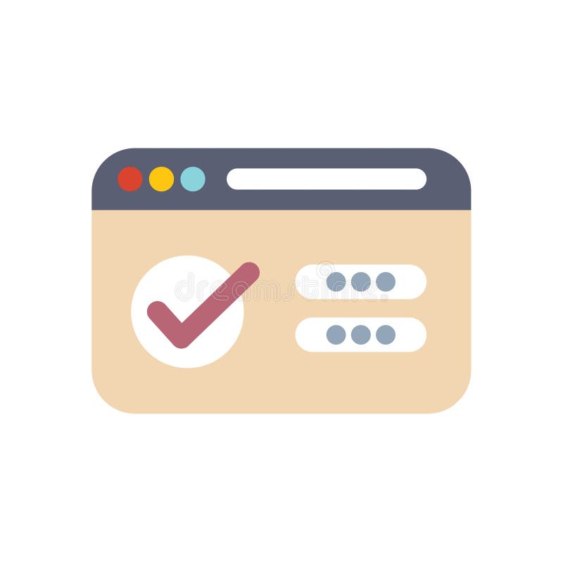 Website Showing Successful Login Attempt with Checkmark Icon Stock ...