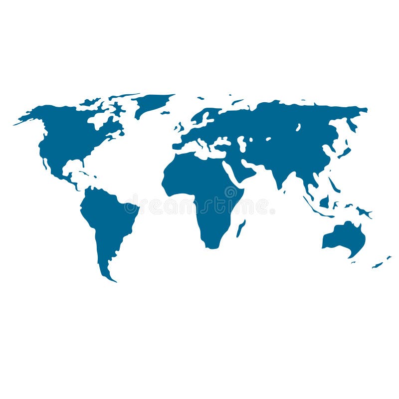 Simple, Flat Illustration of a World Map Stock Vector - Illustration of ...