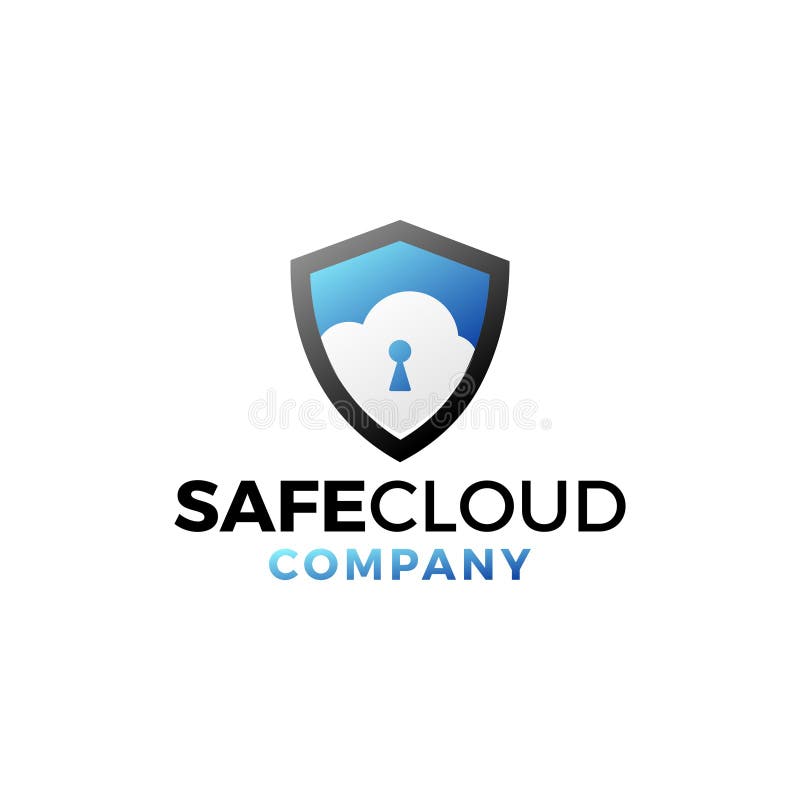 Internet Security Safe Cloud Network and Shield Logo Design Template ...