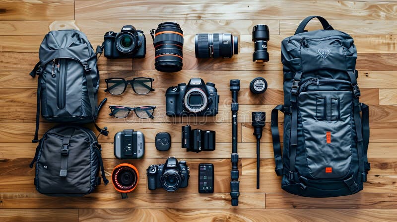 Simple Flat Lay with Accessories for Steady Photography Capture Stock ...