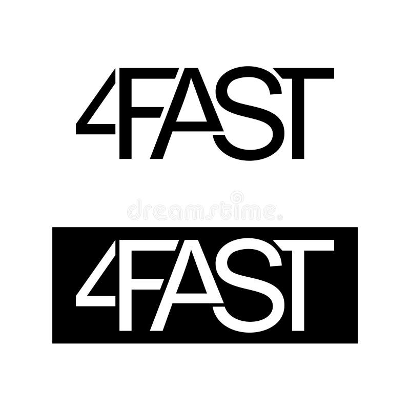 Simple Flat Logo 4 Fast Vector Illustrator Stock Illustration ...