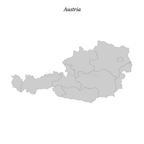 Simple Flat Map of Austria with Borders Stock Vector - Illustration of ...