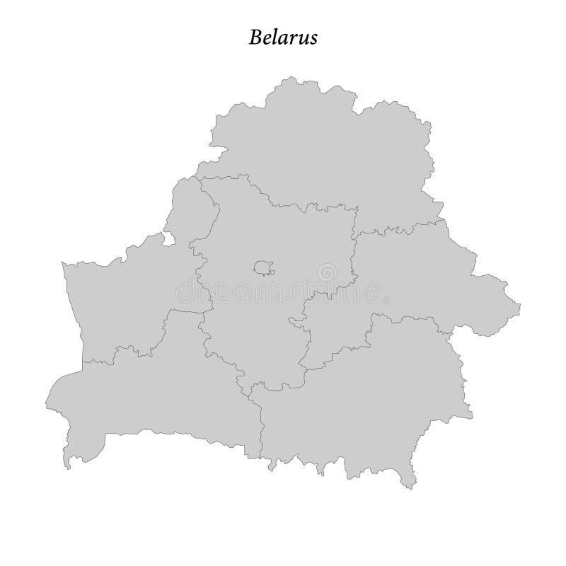 Simple Flat Map of Belarus with Borders Stock Illustration ...