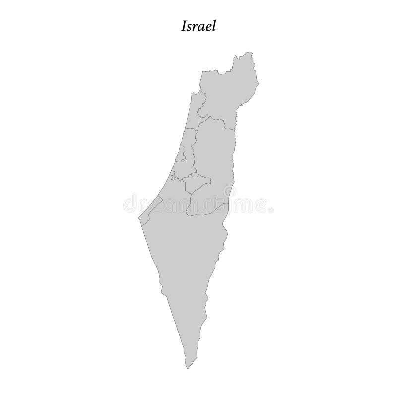 Simple Flat Map of Israel with Borders Stock Vector - Illustration of ...