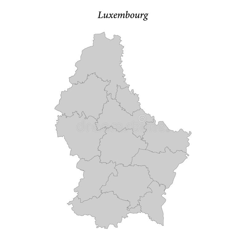 Simple Map of Luxembourg with Flag Isolated Vector Illustration Stock ...