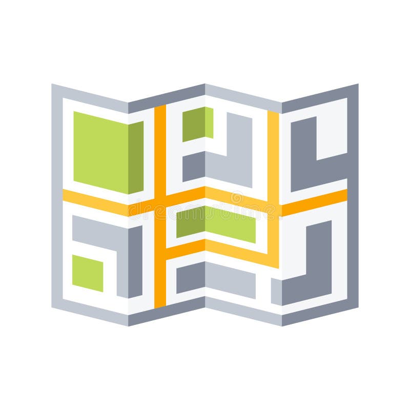 Simple flat map stock vector. Illustration of home, graphic - 109282289