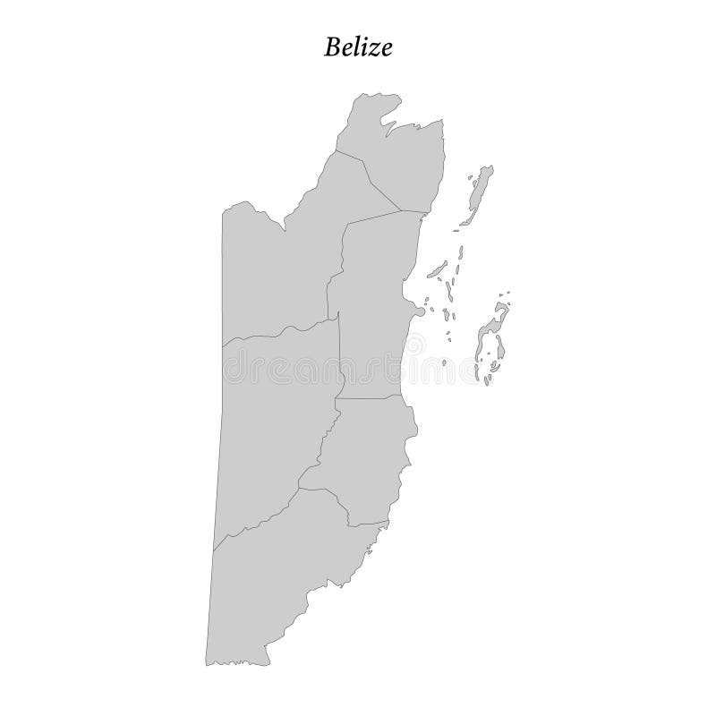 Simple Flat Map O FBelize with Borders Stock Vector - Illustration of ...