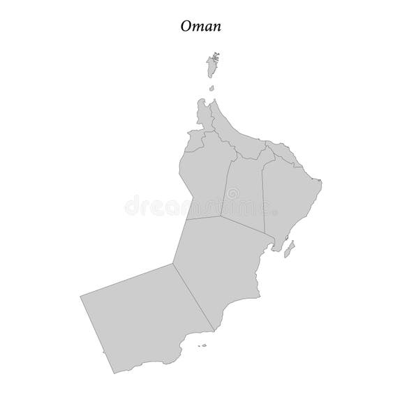 Simple Flat Map of Oman with Borders Stock Vector - Illustration of ...