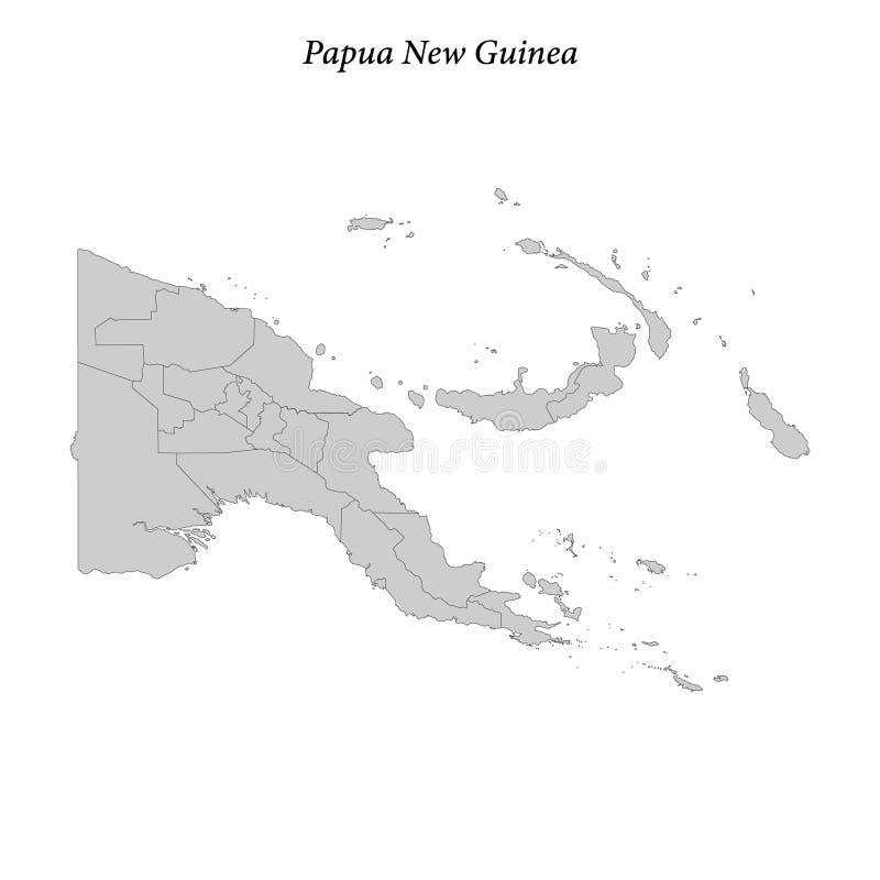 Simple Flat Map of Papua New Guinea with Borders Stock Vector ...