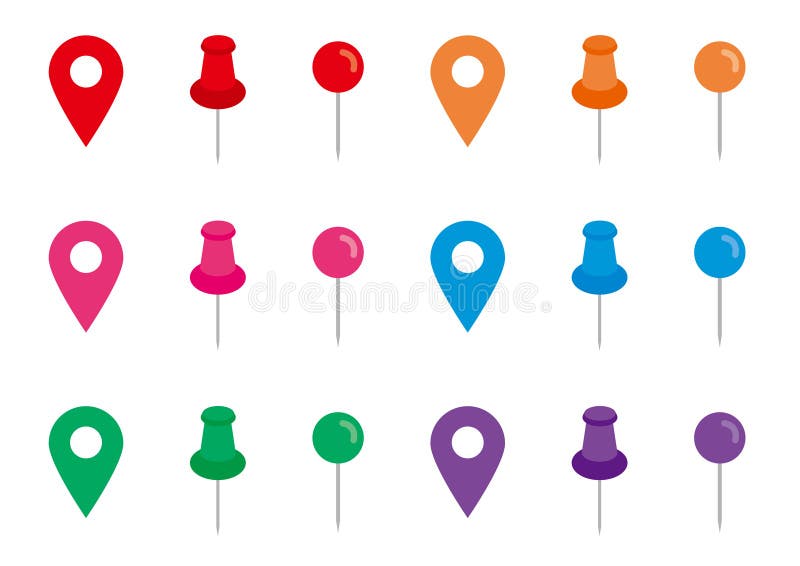 Simple and Flat Map Pin Icon Stock Vector - Illustration of mark ...