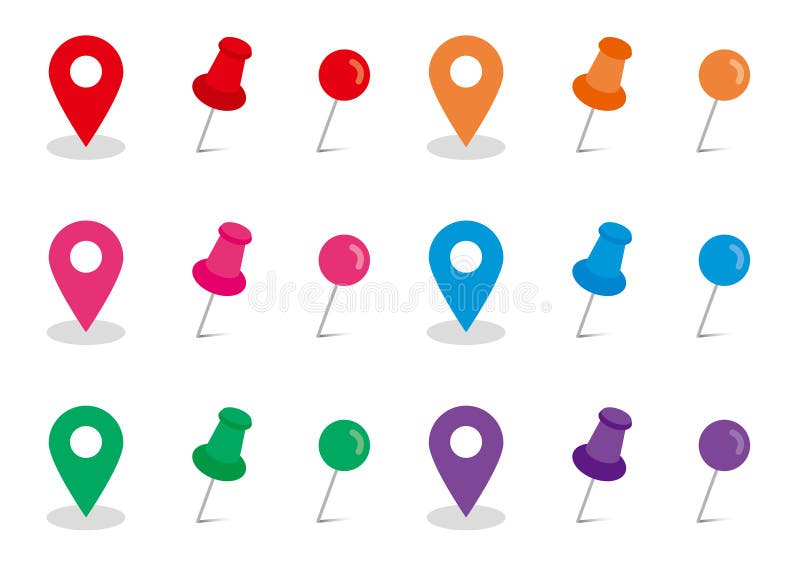 Simple and Flat Map Pin Icon Stock Vector - Illustration of material ...