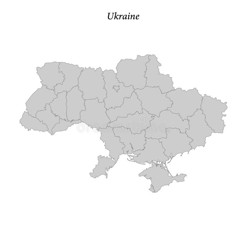 Simple Flat Map of Ukraine with Borders Stock Vector - Illustration of ...