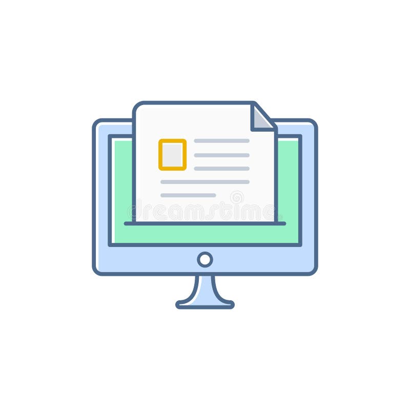 Simple Flat Minimalist Desktop Document Icon Stock Vector ...