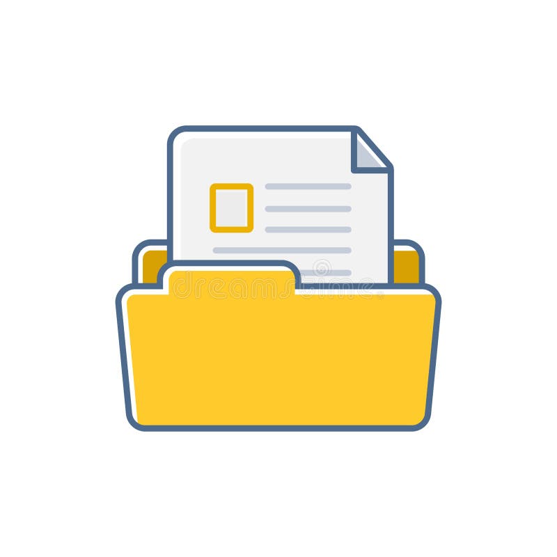 Simple Flat Minimalist Office Paper Folder Icon Illustration Stock ...
