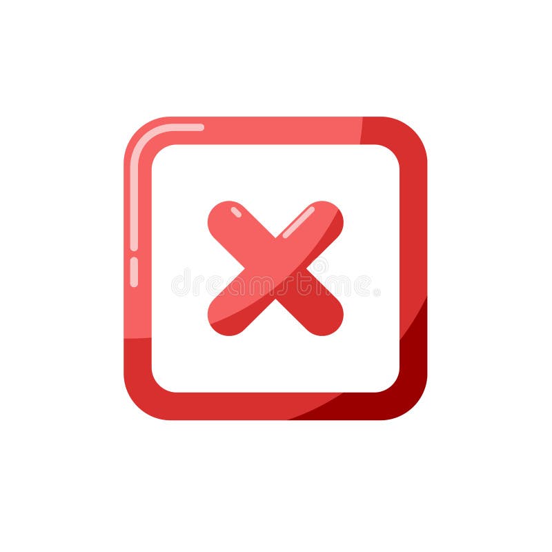 Simple Flat Modern Symbol Icon of a Rounded Cross Mark Stock Vector ...