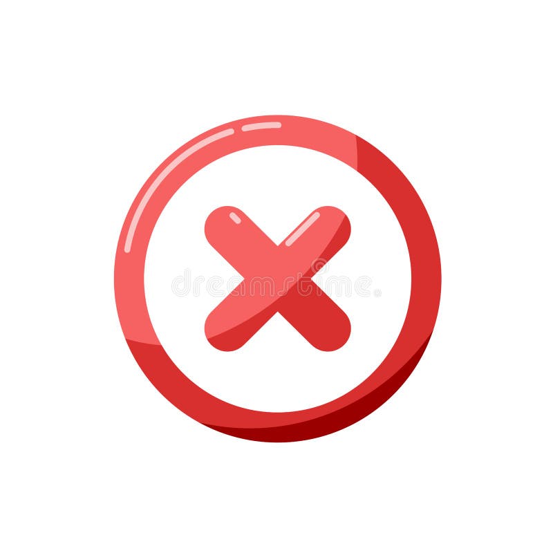 Simple Flat Modern Symbol of a Rounded Cross Mark Framed by a Circle ...