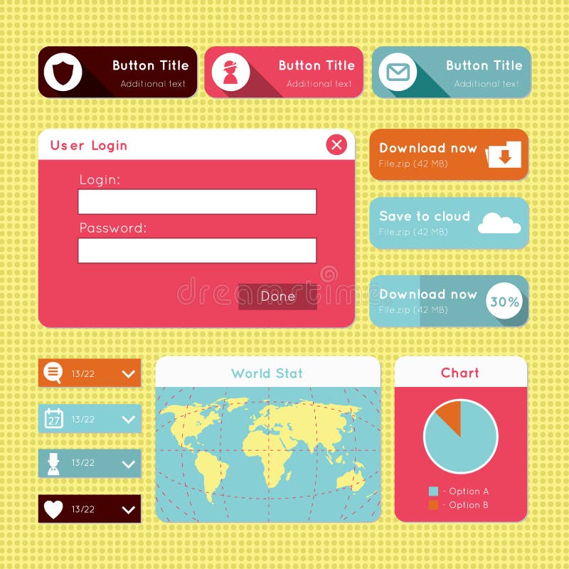Simple Flat Modern UI Design Website Elements Stock Vector ...
