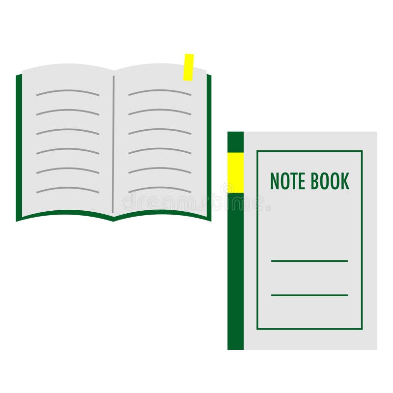 Simple and Flat Notebook Illustration Stock Vector - Illustration of ...