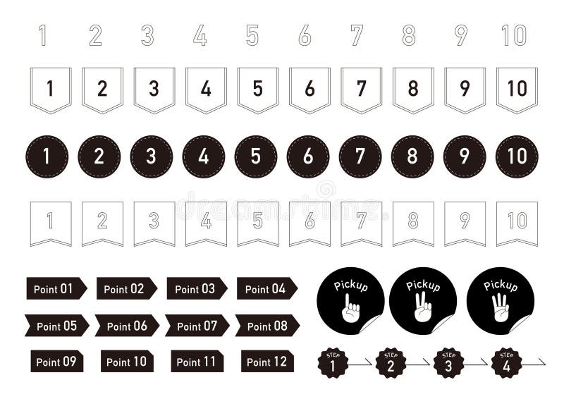 Simple and Flat Number Treatment Stock Illustration - Illustration of ...