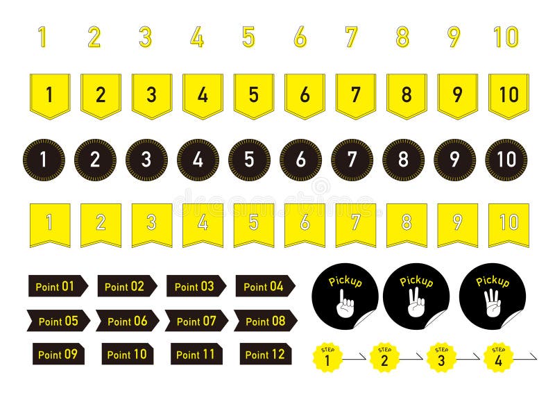 Simple and Flat Number Treatment Stock Illustration - Illustration of ...