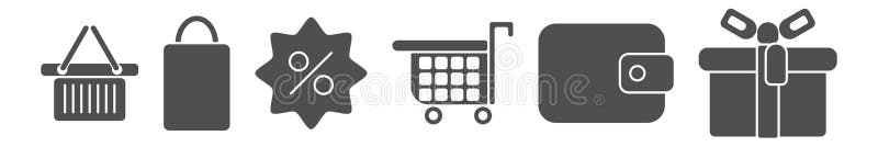 Simple Flat Objects. Supermarket Sale of Goods New Stock Illustration ...