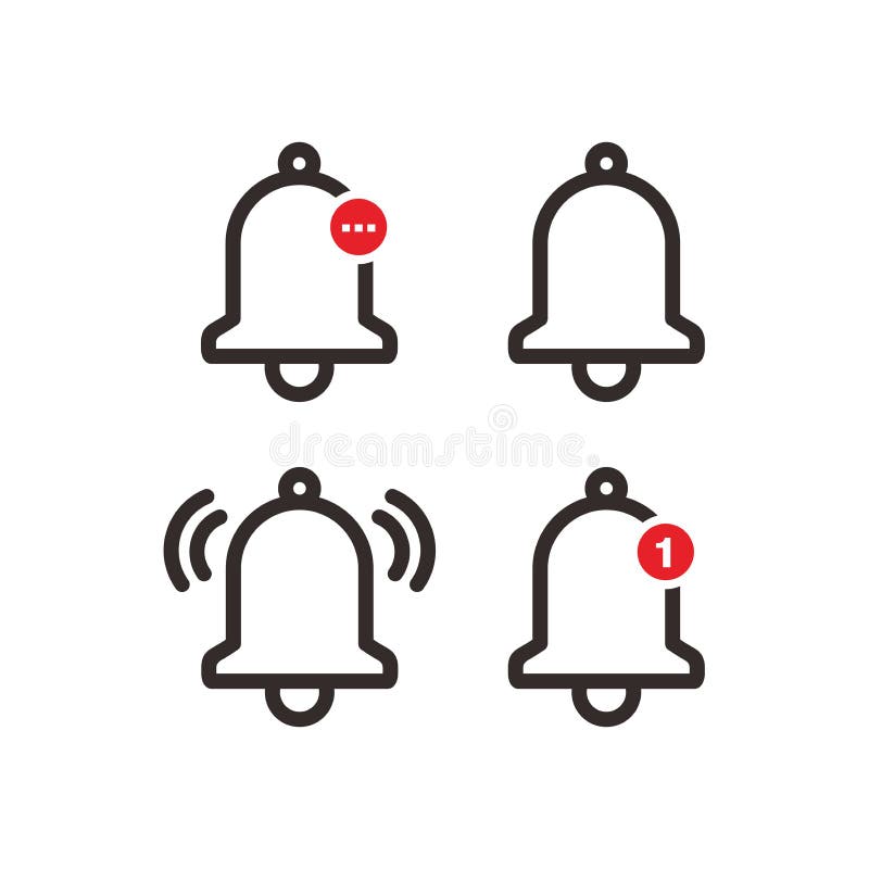 Black Notification and Information Icons Set Stock Vector ...