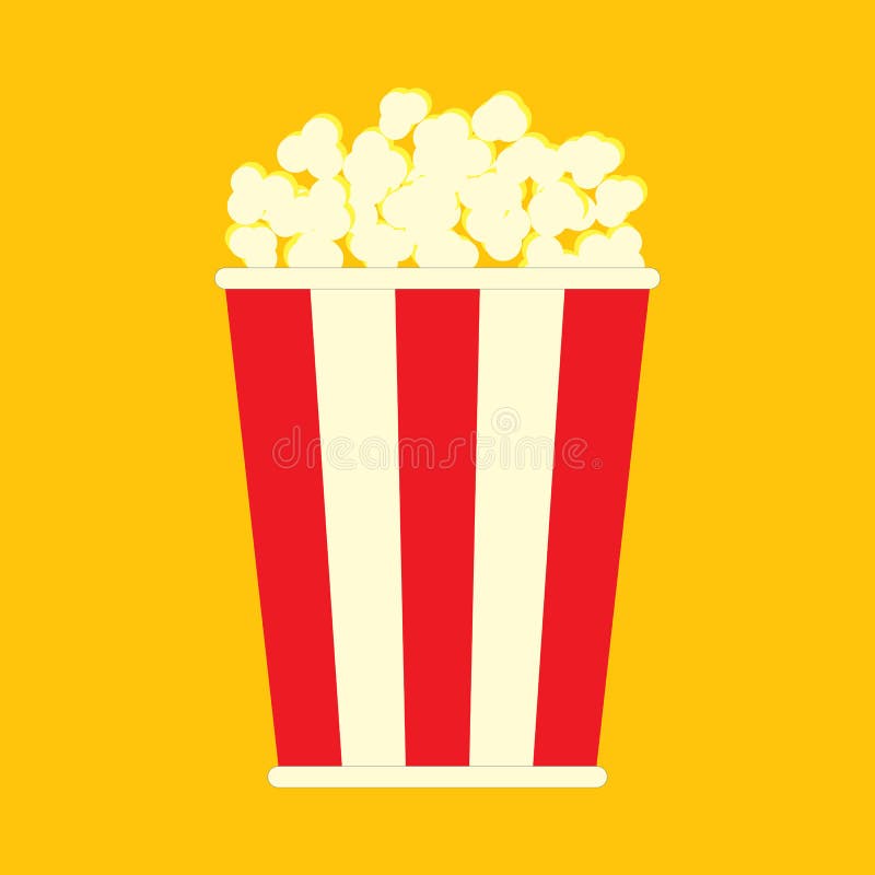Simple Popcorn Icon with Shadow Stock Vector - Illustration of popcorn ...