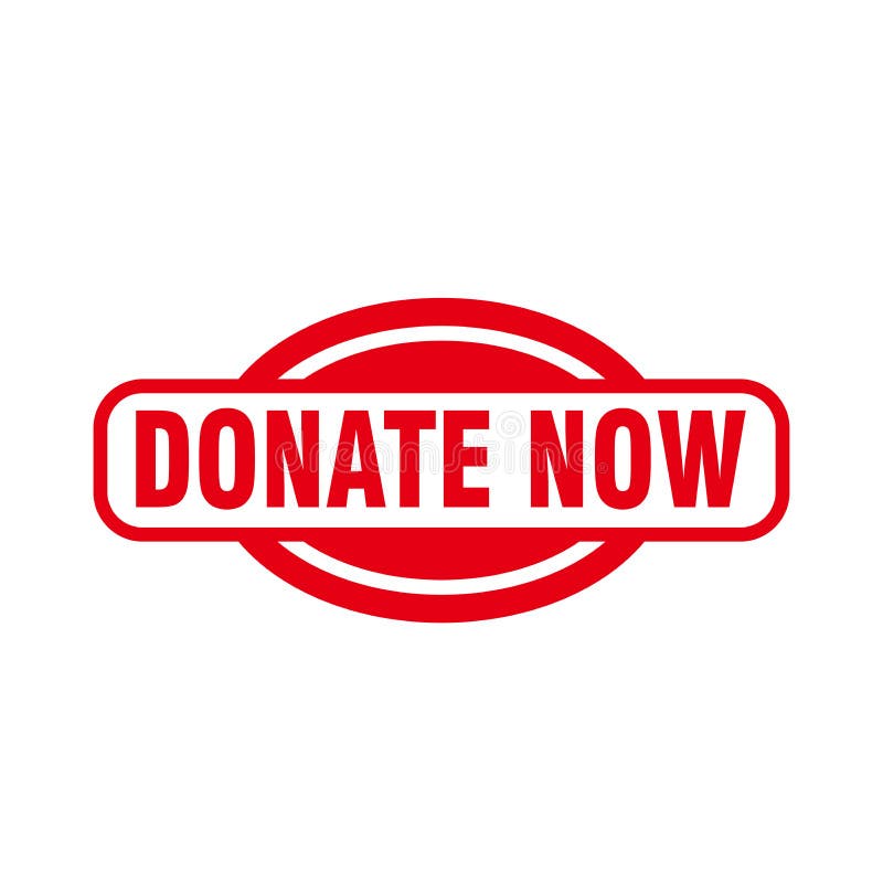 Simple Flat Red Oval Stamp with Text Donate Now Illustration Template ...