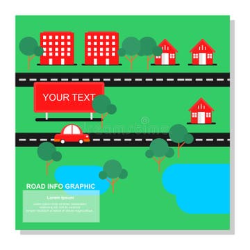 Simple Flat Road Map Design Stock Vector - Illustration of funtech1999 ...