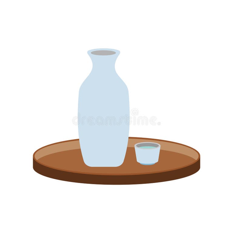 Simple and Flat Sake Illustration Stock Vector - Illustration of ...