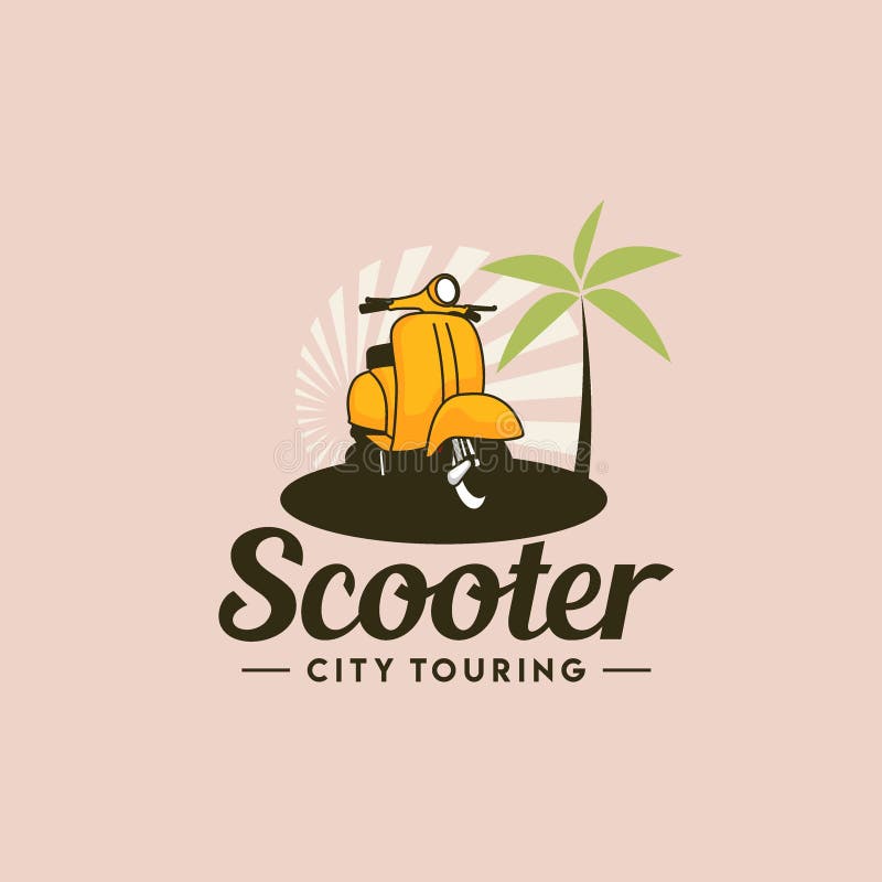 Simple Flat Scooter Logo Design Vector Stock Image Stock Illustration ...