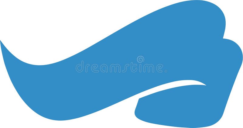 Simple Flat Single Blue Ribbon Banner Shape Graphic Element Stock ...